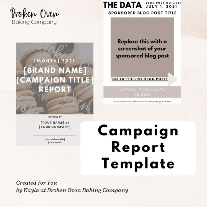 Campaign Report Template – Broken Oven Baking