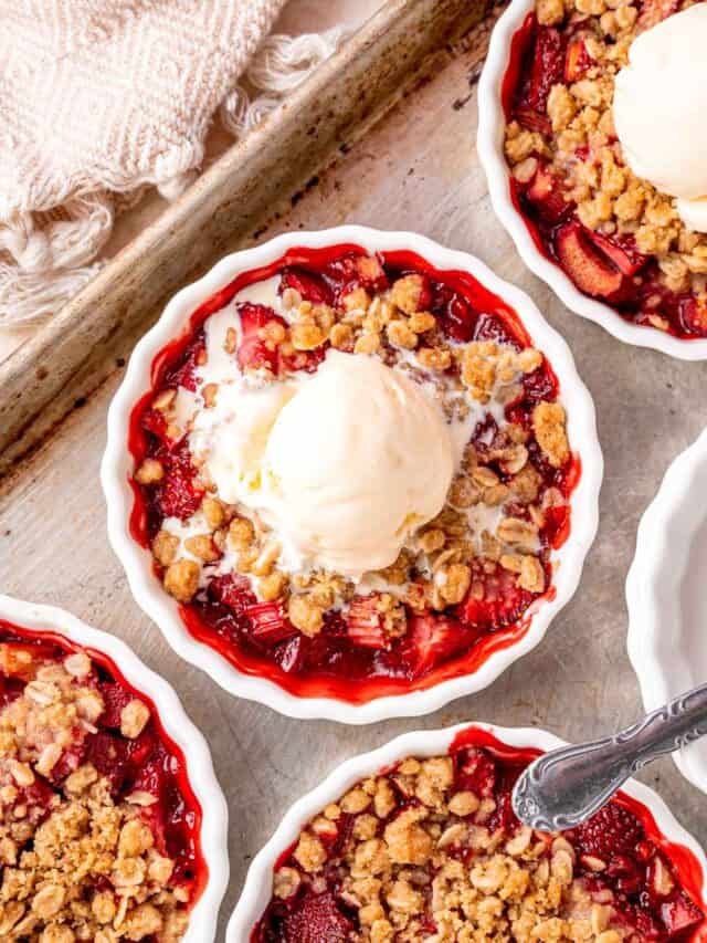 4 Easy Strawberry Rhubarb Crisps – Broken Oven Baking