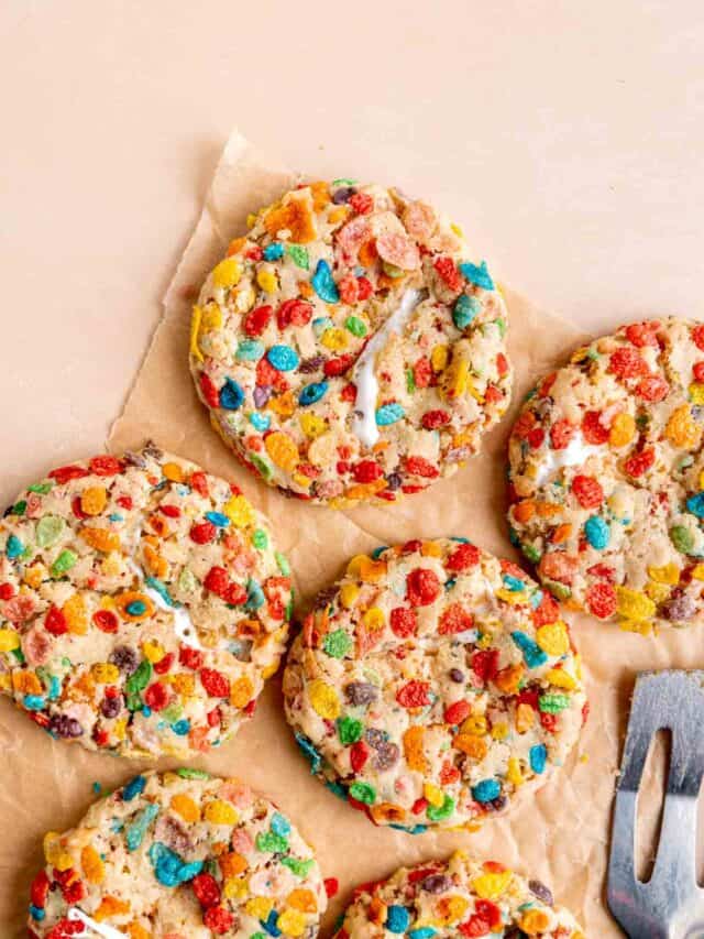 Fruity Pebble Marshmallow Cookies – Broken Oven Baking