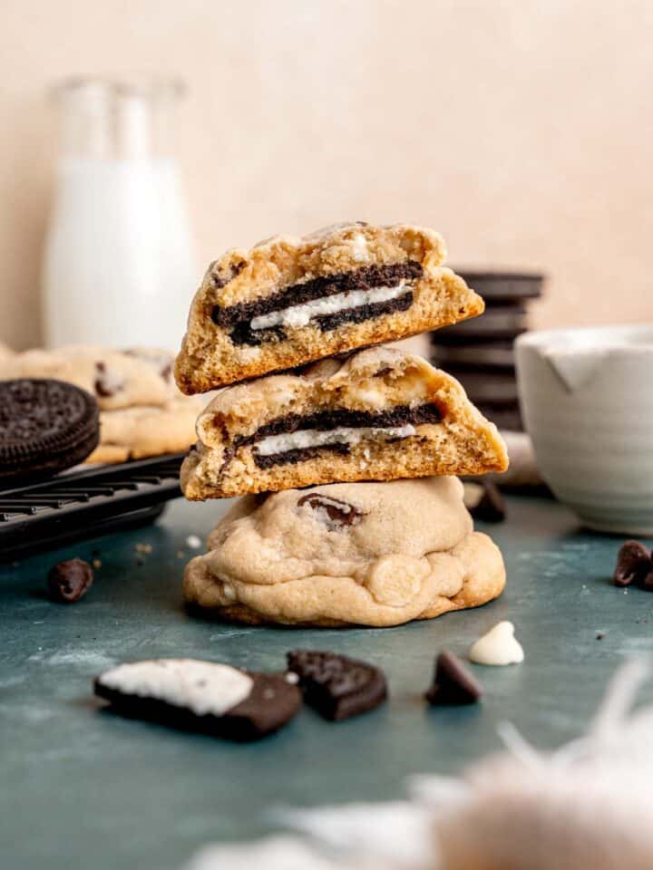 Thick Oreo Stuffed Chocolate Chip Cookies – Broken Oven Baking