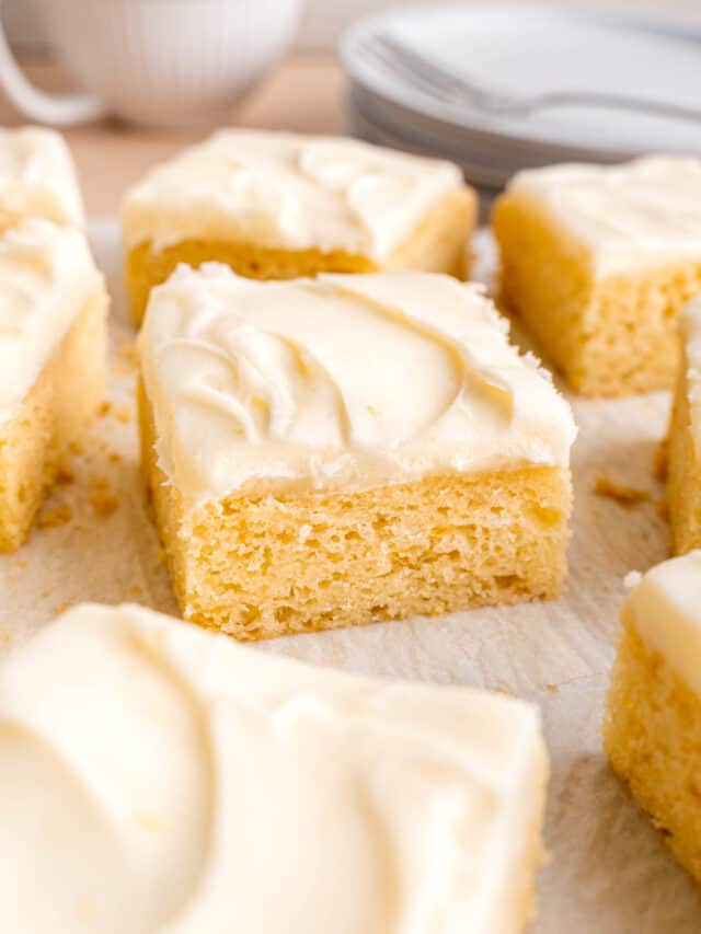 Lemon Snack Cake with Cream Cheese Frosting – Broken Oven Baking