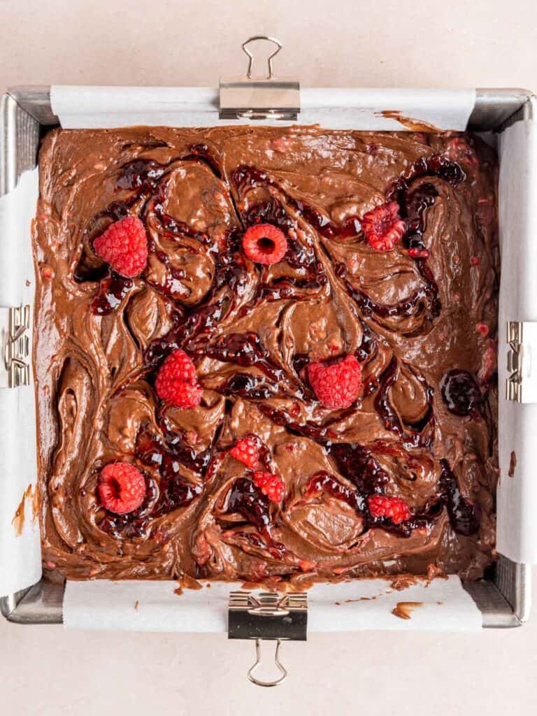 Thick Fudgy Chocolate Raspberry Brownies – Broken Oven Baking