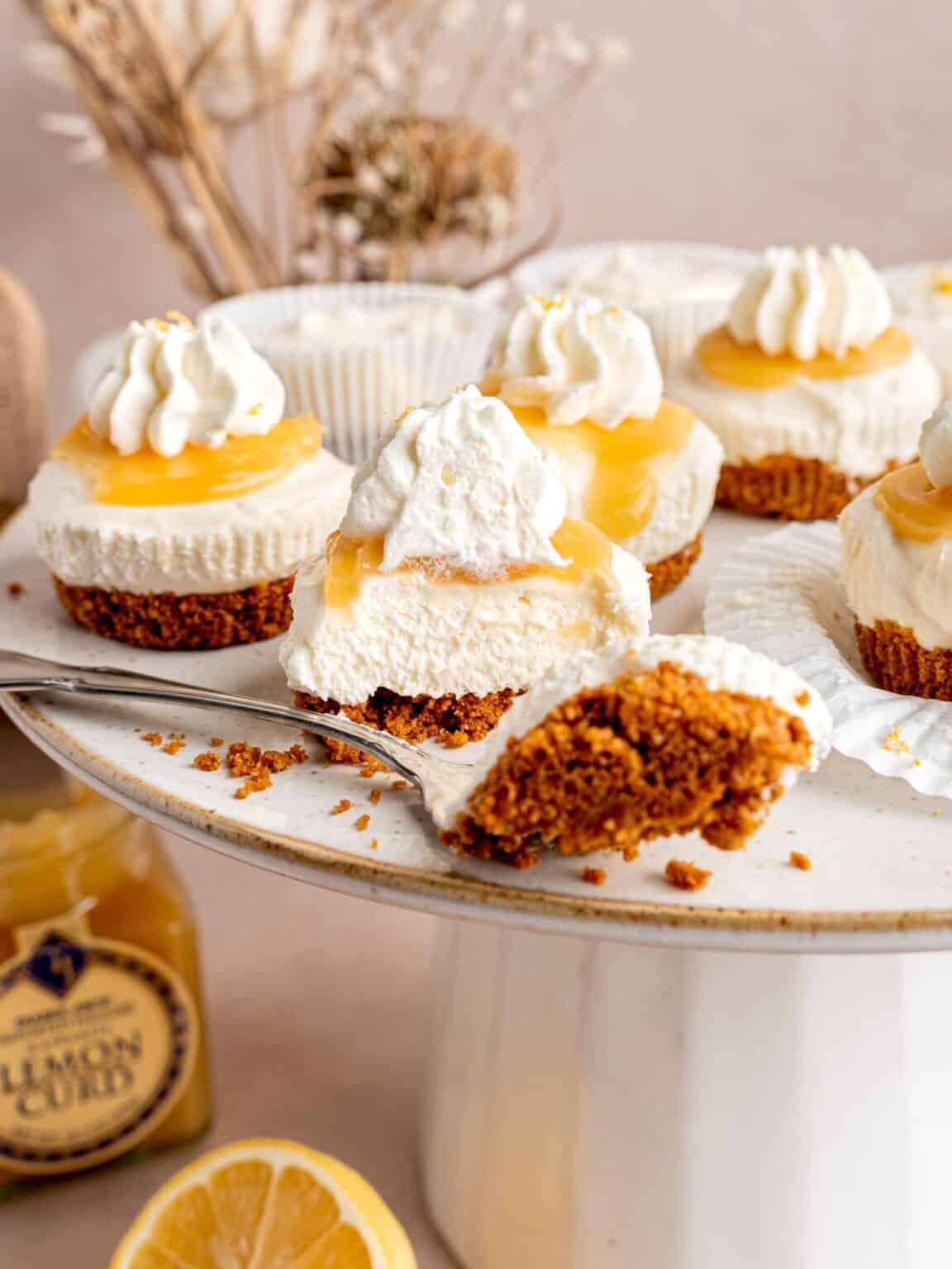 No Bake Mini Lemon Cheesecakes – Broken Oven Baking