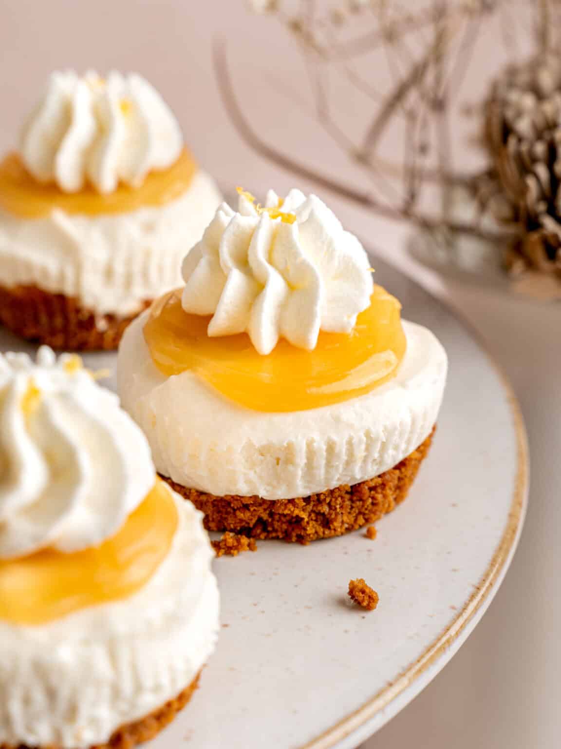 No Bake Mini Lemon Cheesecakes – Broken Oven Baking
