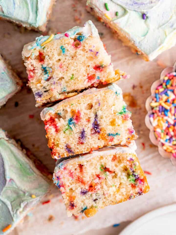 Easy Rainbow Sprinkle Cake with Vanilla Frosting – Broken Oven Baking