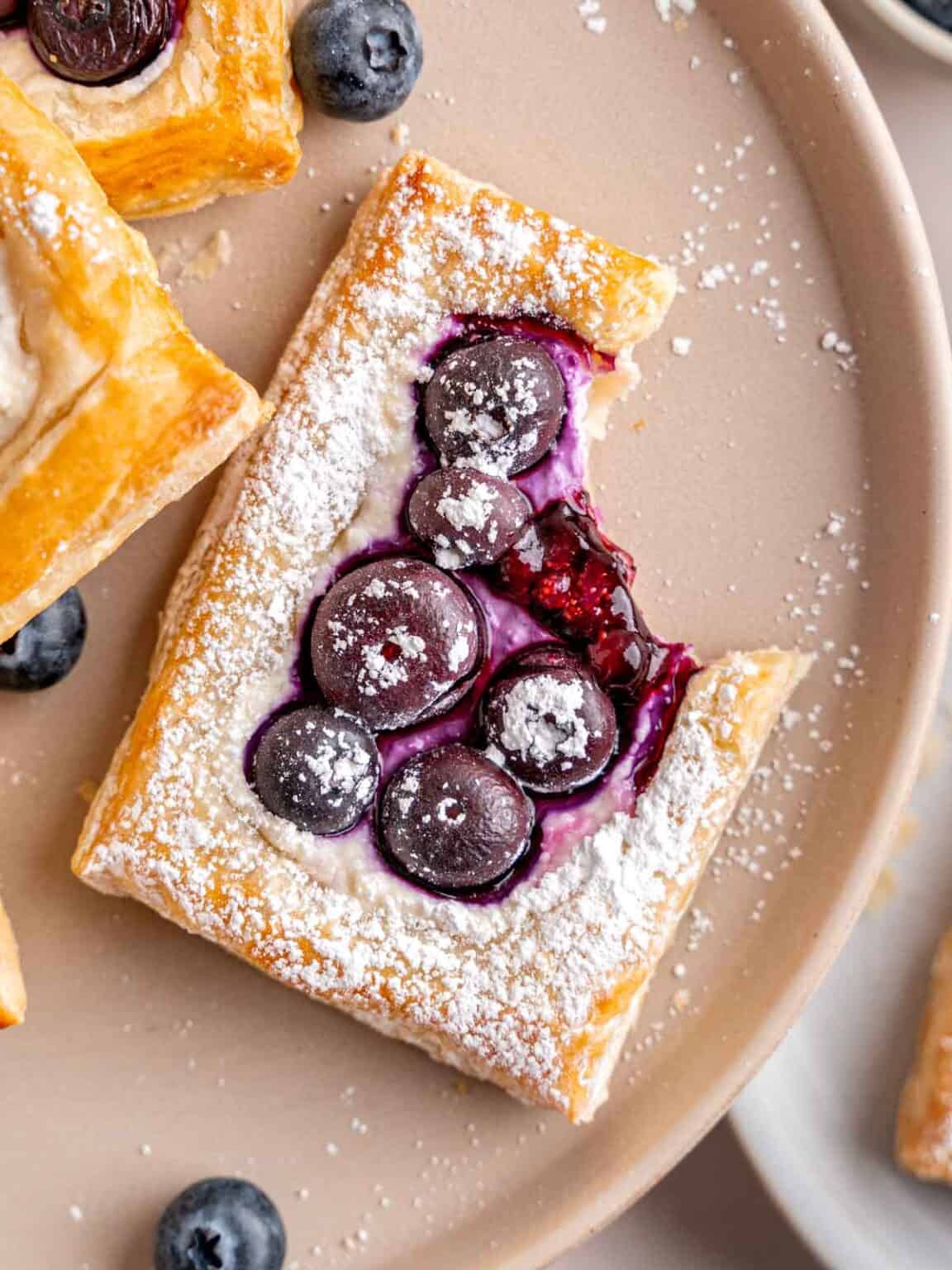 Easy Blueberry Cheese Puff Pastry – Broken Oven Baking
